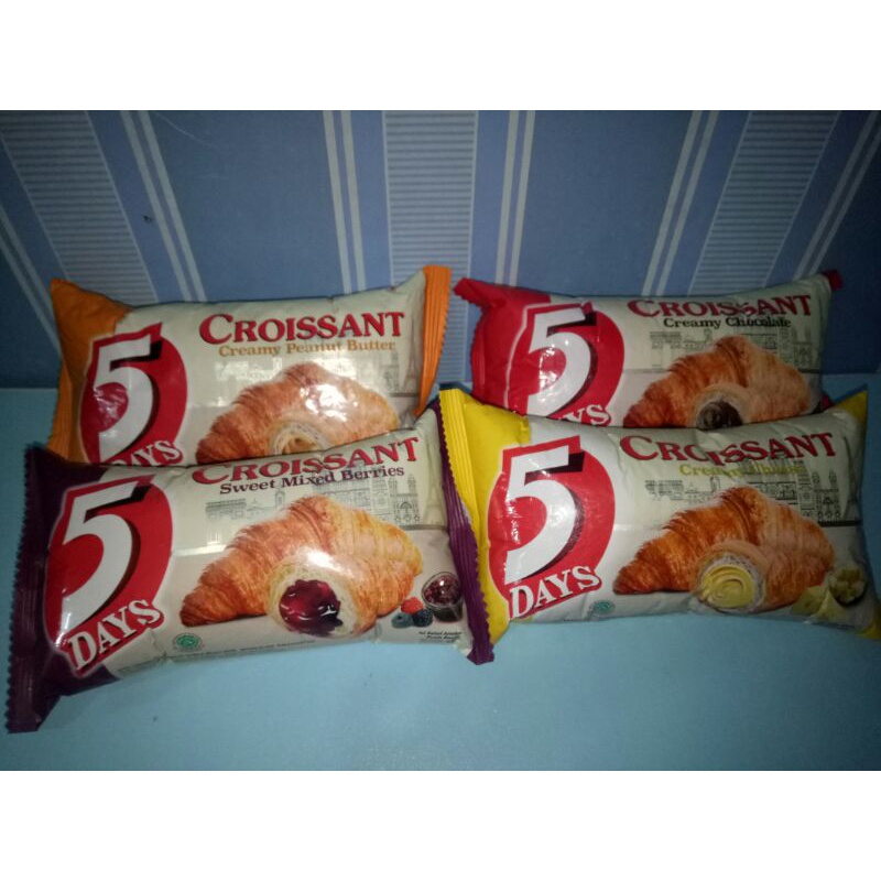 Jual 5Days / 5 Days Roti Croissant Chocolate / Mixed Berries / Cheese ...