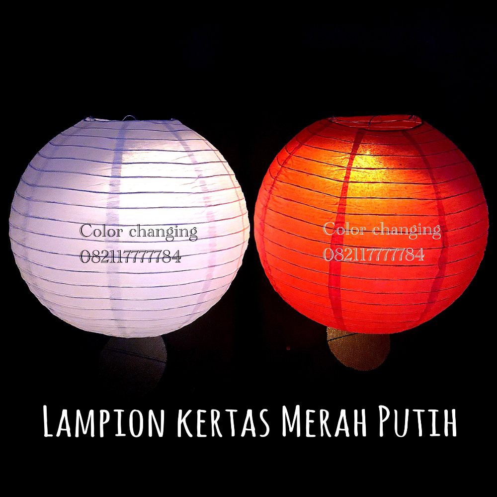 Jual Jual lampion LED 35 cm merah putih hiasan kemerdekaan 17 agustus ...