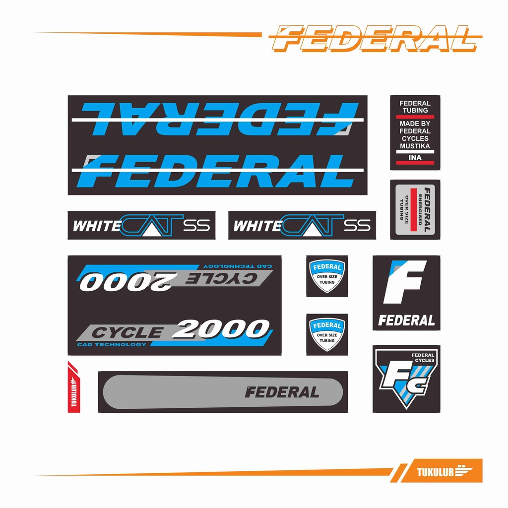 Jual STIKER DECAL SEPEDA FEDERAL WHITE CAT MODEL 3 | Shopee Indonesia