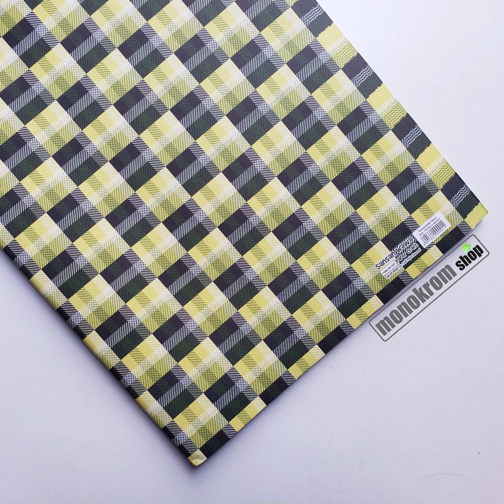 Jual Kertas Kado Sansan Wawa Motif Pattern Kotak - Kotak Hijau ...