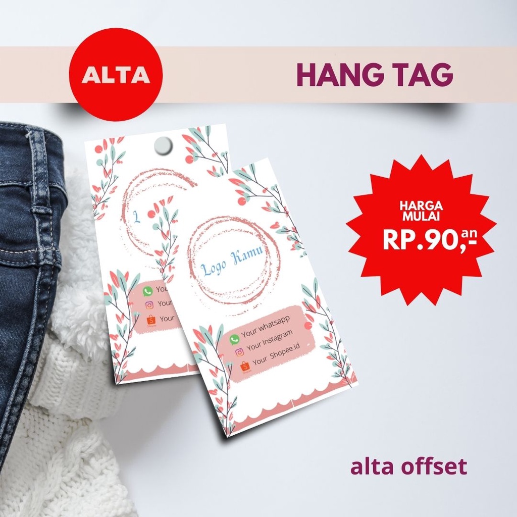 Jual Hang Tag Baju | Label Baju | Label Produk | Label Merk | Hampers ...