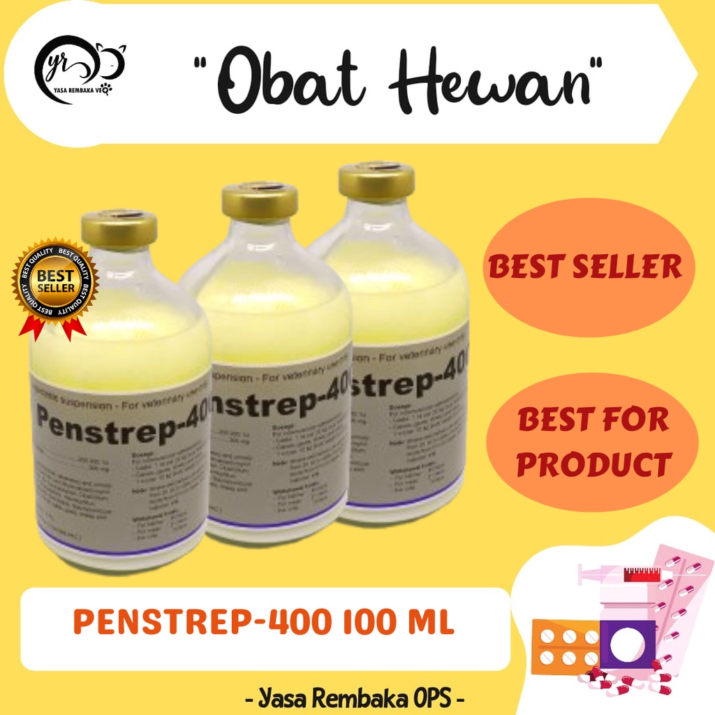 Jual PENSTREP 400 - Obat Injeksi Antibiotik Mengatasi Infeksi Pernafasan dan Pencernaan Hewan ...