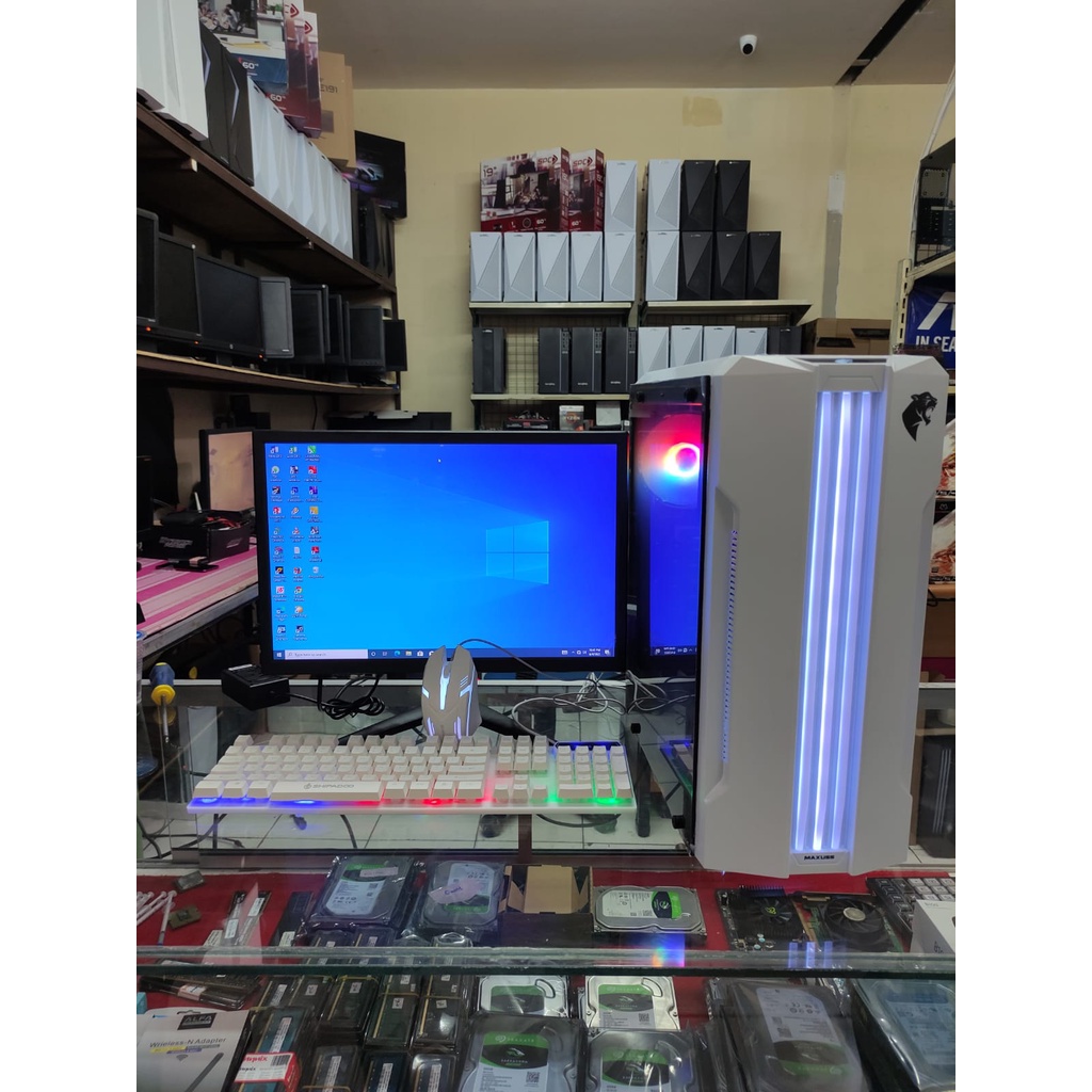 Jual PC RAKITAN GAMING AMD RYZEN 7 5700G LED 19IN SSD 120GB RAM 32GB ...