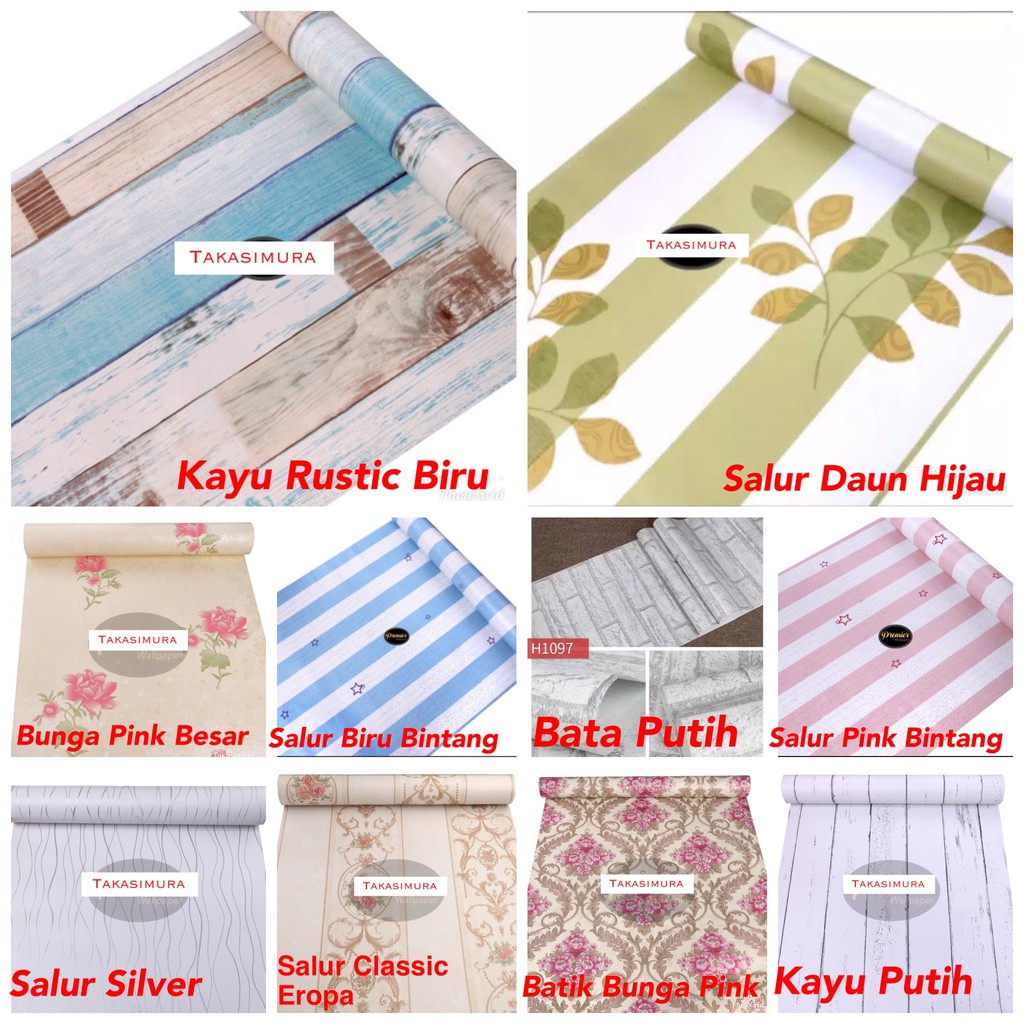 Jual TERMURAH !! WALLPAPER Sticker Dinding TERBAIK 2 / WALLSTICKER DINDING ukuran 45 cm x 10 M ...