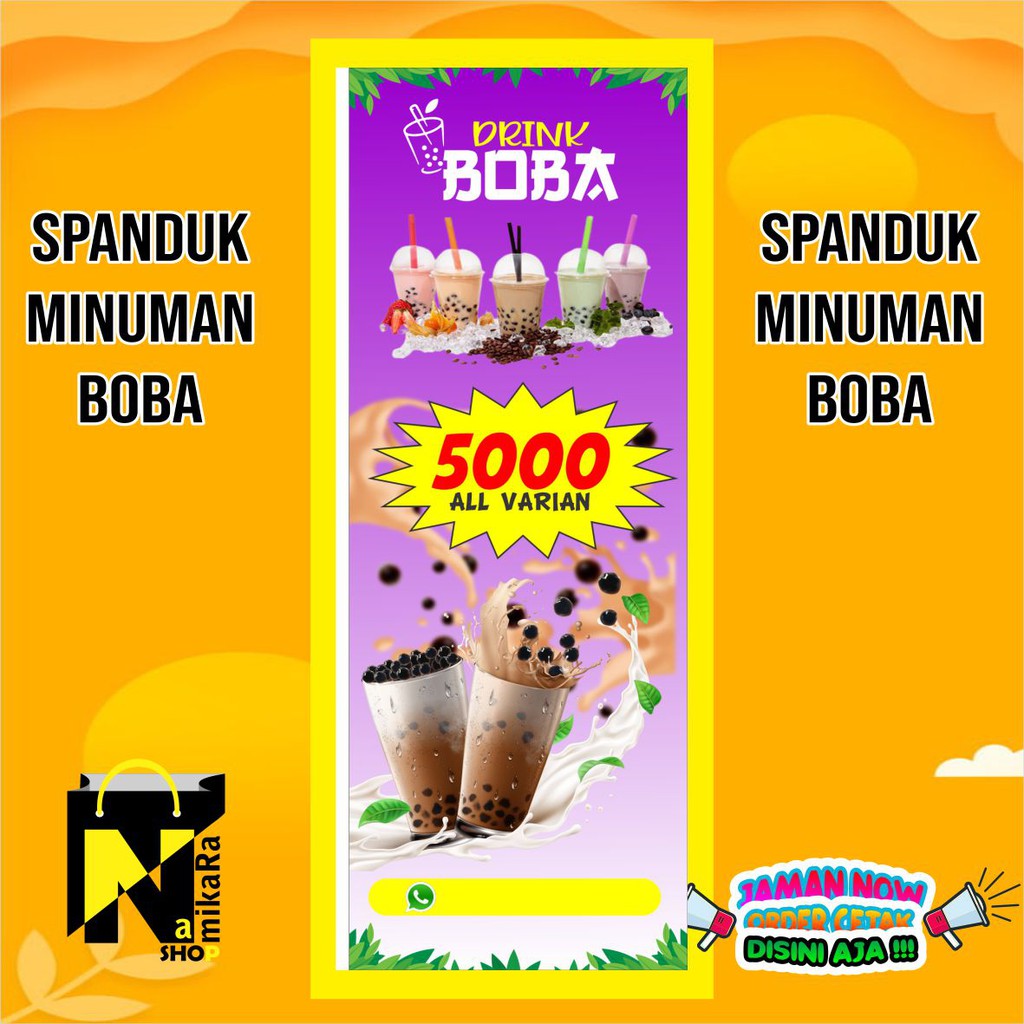 Jual Spanduk Banner Backdrop Boba/ Spanduk Minuman Boba Viral Termurah ...
