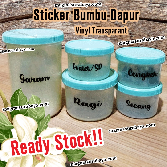 Jual Sticker Bumbu Dapur - Stiker Pantry-Label nama bumbu | Shopee ...