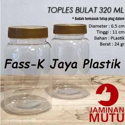 Jual Toples Plastik 320ml / Toples kotak / Toples Bumbu / Toples Jar ...