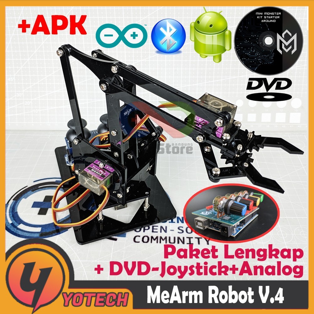 Jual KIT MEARM ROBOT DIY ARDUINO KIT ARM ROBOT PAKET LENGKAP ...
