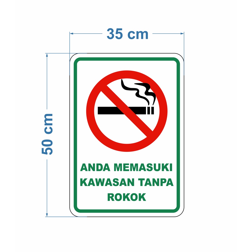 Jual Rambu Anda Memasuki Kawasan Tanpa Rokok 35cm x 50cm Plat Alumunium ... Jual Rambu Anda Memasuki Kawasan Tanpa Rokok 35cm x 50cm Plat Alumunium ...