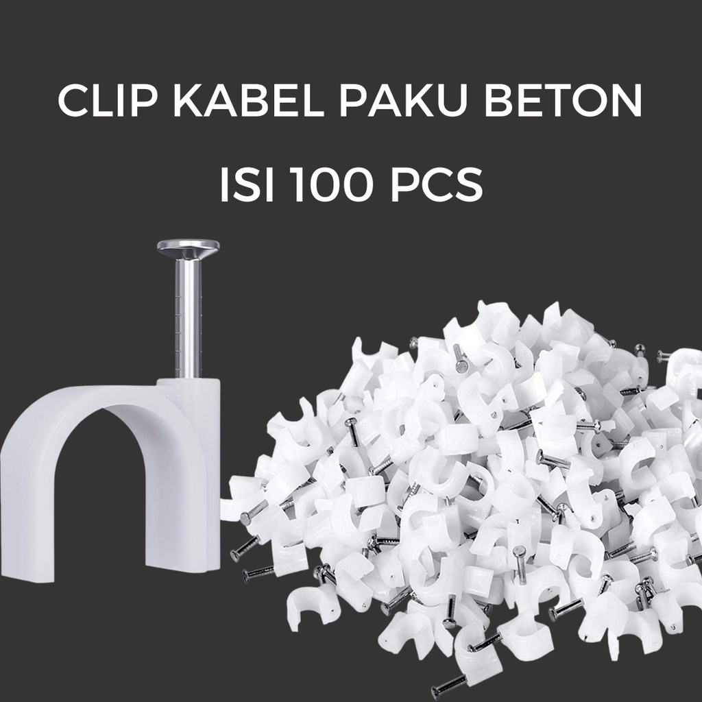 Jual Clip Cable 10 mm Paku Beton Klem Pengencang Kabel Gantungan ...