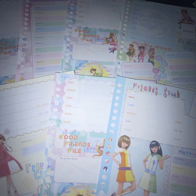 Jual Kertas Isi Binder Biodata Friend Club By Felicia | Shopee Indonesia