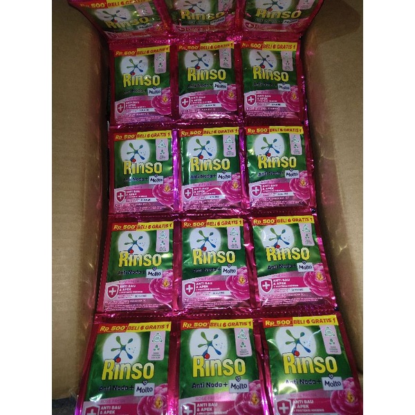 Jual Rinso anti noda + molto 20 ml isi 7 sachet/ 1 renteng / Soklin ...