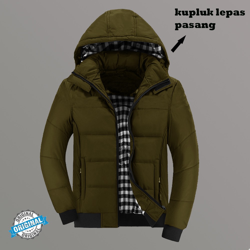 Jual Jaket Pria Parasut Kupluk Polos Terbaru anti air tebal dan anti ...