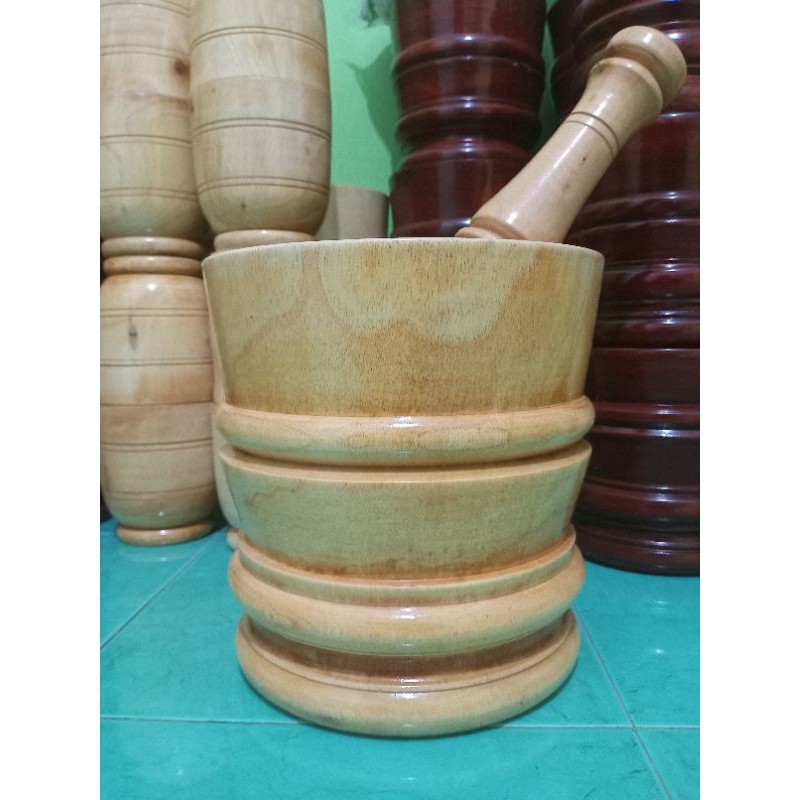 Jual LUMPANG UKIR JUMBO SET + ALU / ALAT PENUMBUK BUMBU DAPUR Indonesia ...