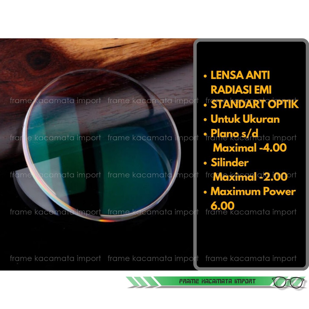 Jual Lensa Anti Radiasi EMI Standart Optik Resep Minus / Plus / Silinder 2 Index 1.56 | Shopee ...