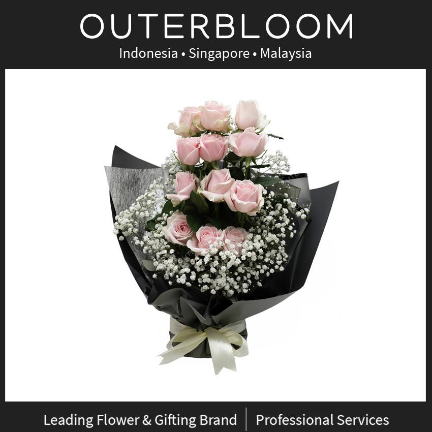 Jual Buket Bunga - Standing Rose Eleganza Hand Bouquet - Classy Pink ...