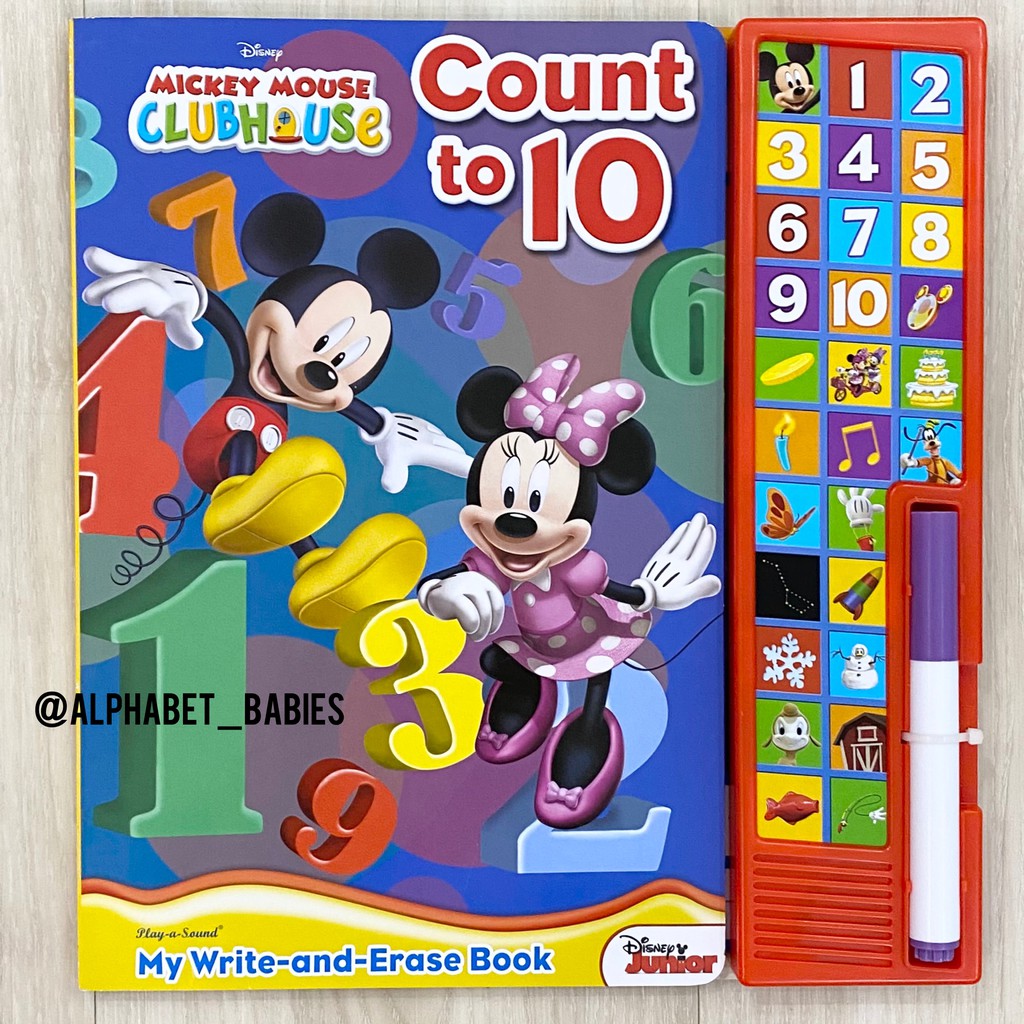 Jual My Write and Erase Sound Book Mickey Mouse Clubhouse Count to 10 ...