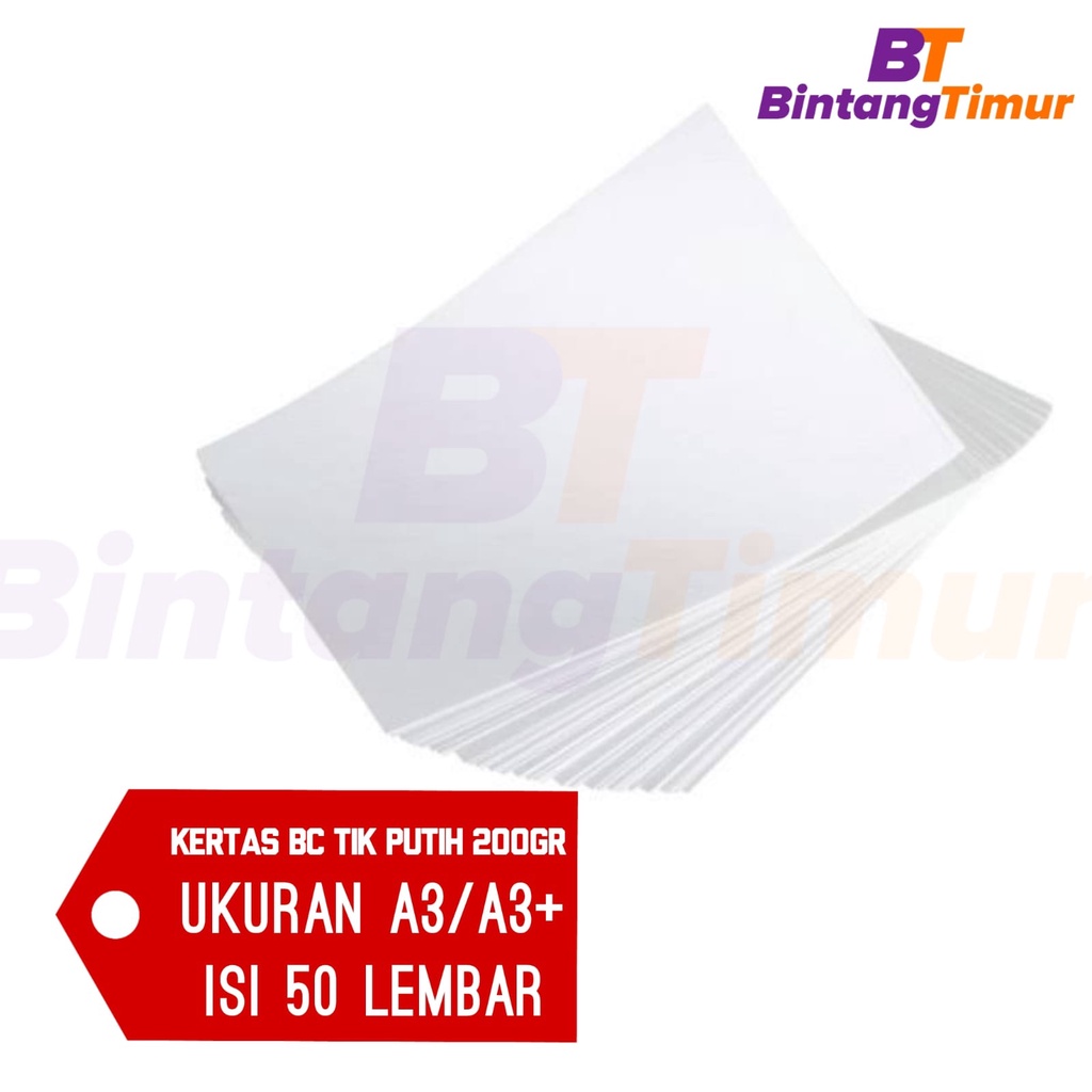 Jual Kertas BC/Manila 200gr (Kertas Gambar) ukuran A3/A3+ isi 50 lembar ...