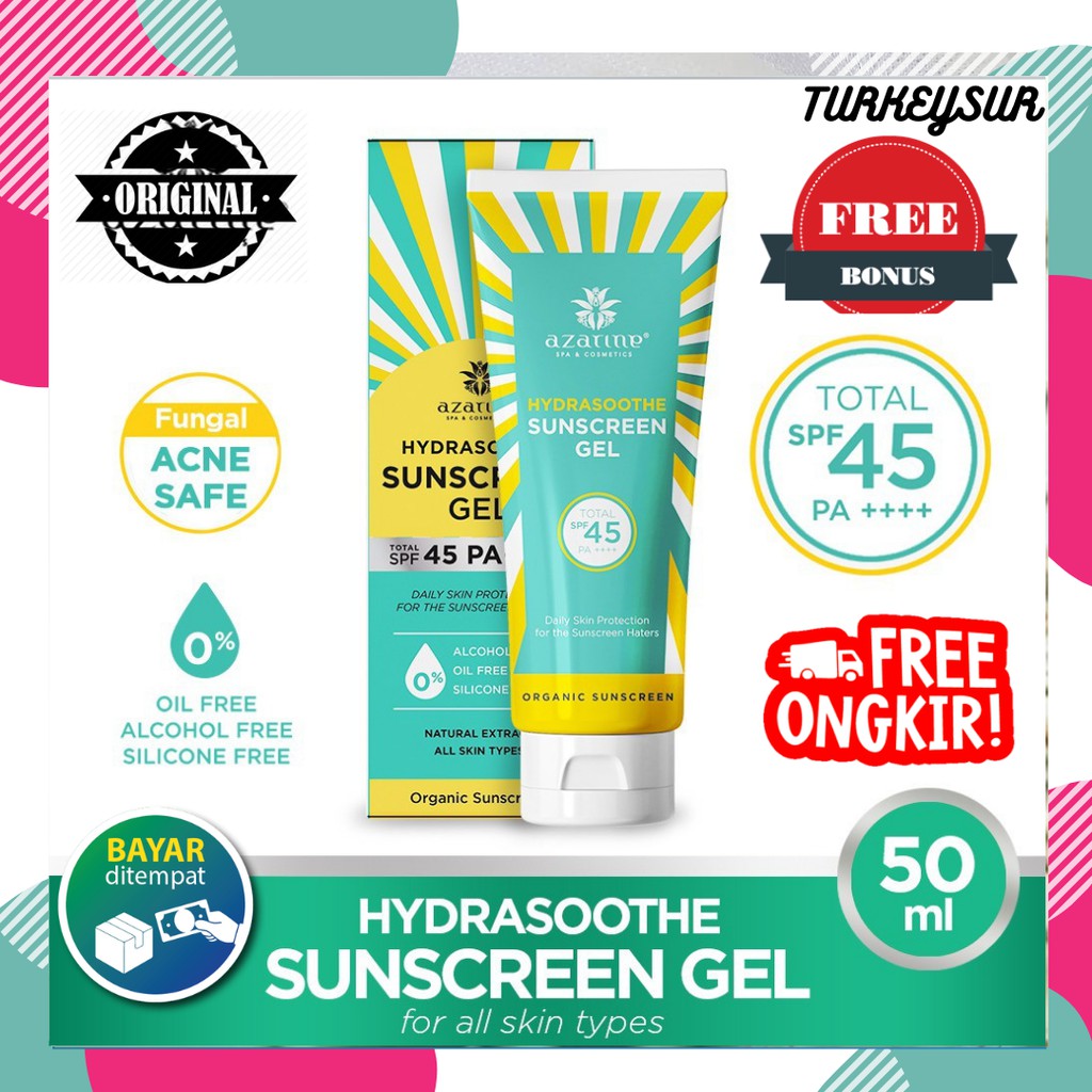 AZARINE Hydrasoothe Sunscreen Gel SPF45 ++ 50ML Full Size Azarin Prilly ...