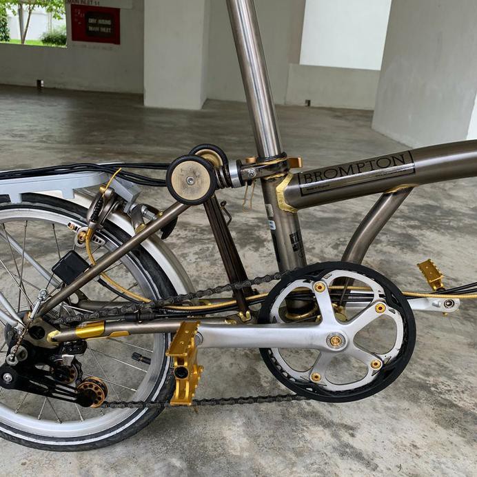 Jual Sepeda Brompton Raw Lacquer S6R 2020 Titanium Modif Gold Genuine ... Jual Sepeda Brompton Raw Lacquer S6R 2020 Titanium Modif Gold Genuine ...