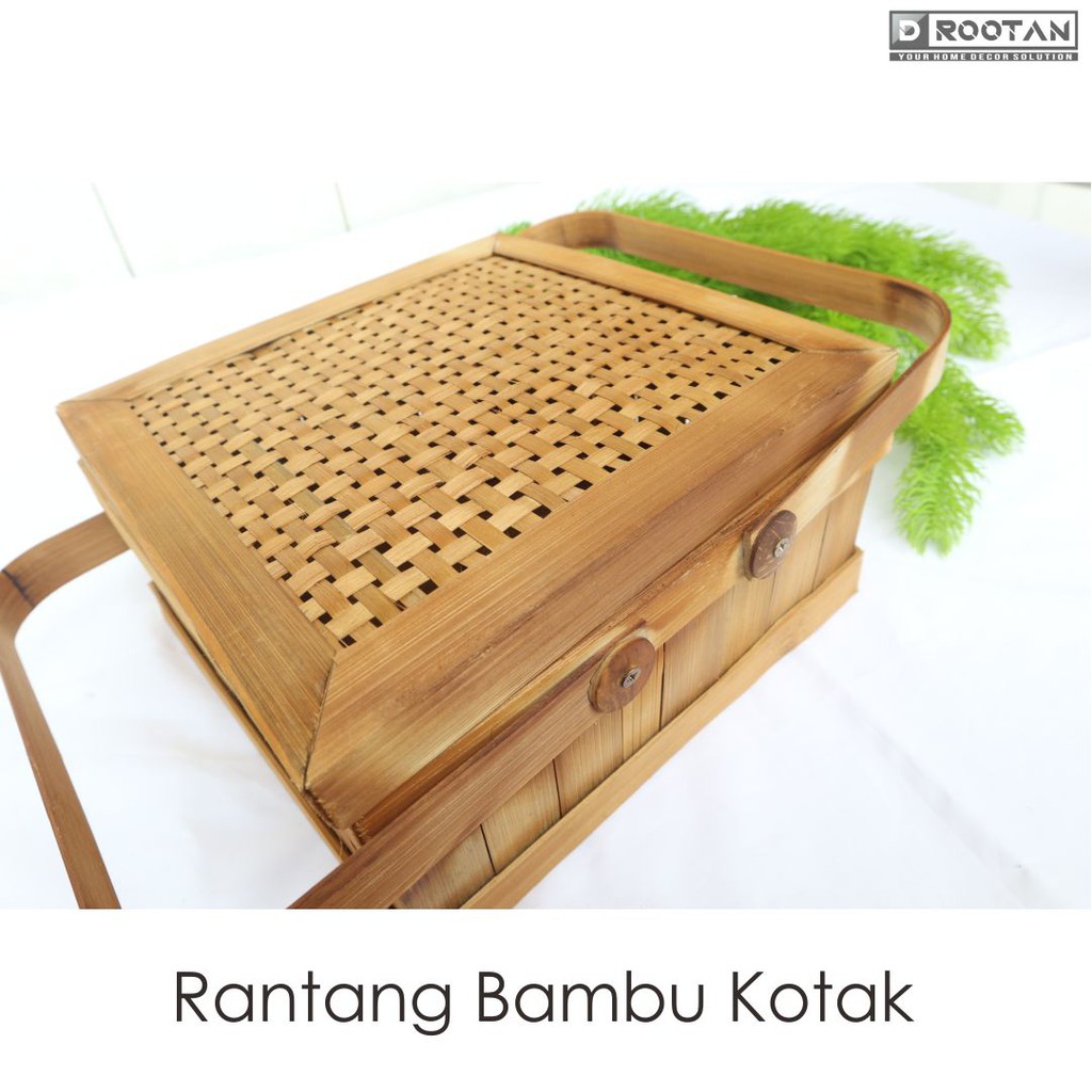 Jual Rantang bambu 25 x 25 cm/kotak susun 1 /hampers bambu /box bambu ...