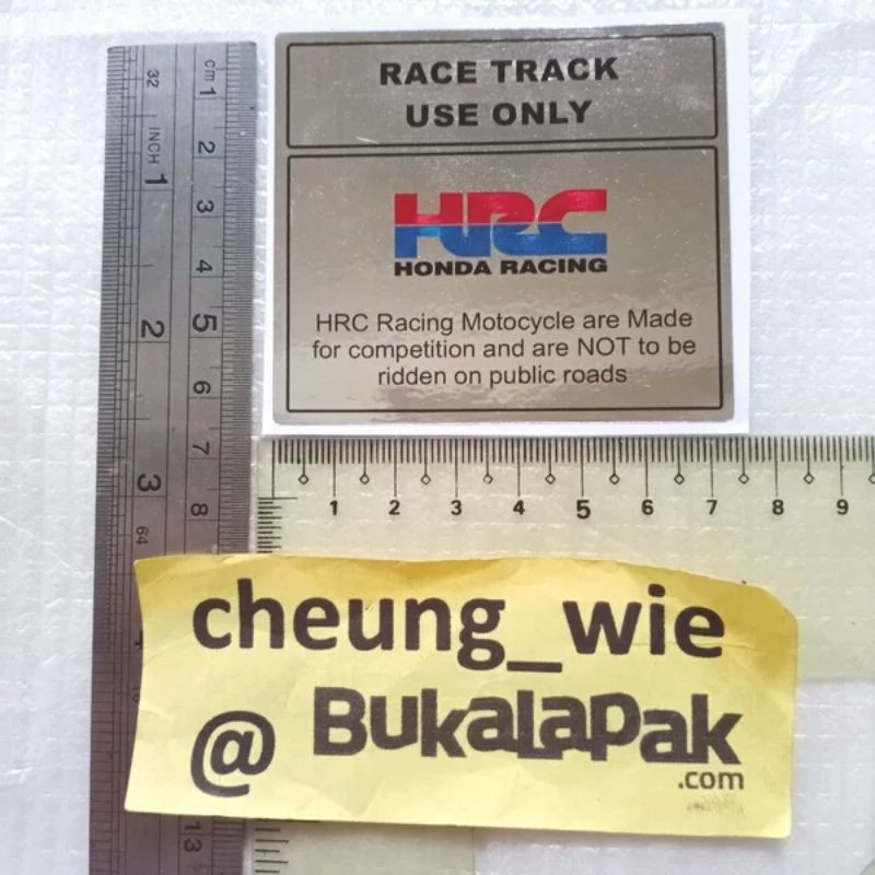 Jual stiker HRC race use only tangki warna crome honda NSR SP/ CBR RR ...