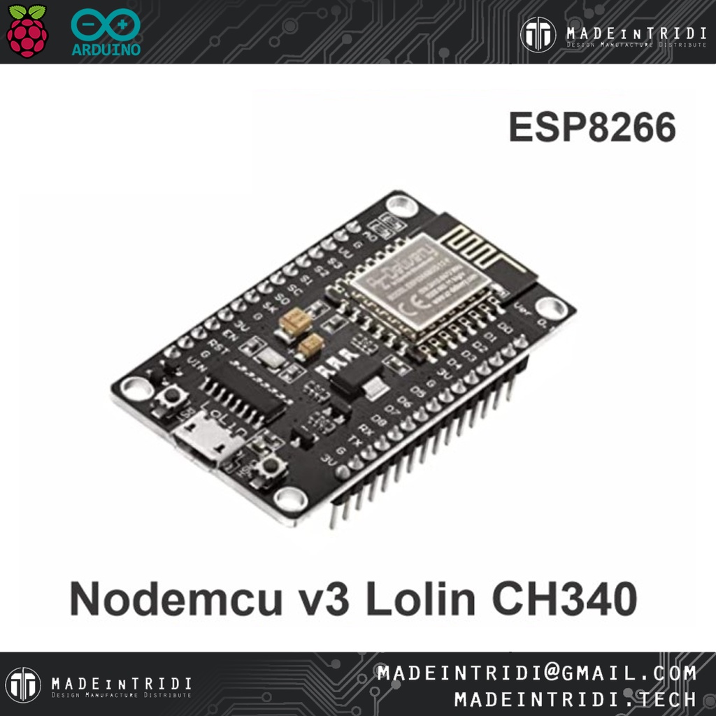 Jual NodeMCU V3 Lolin LUA WiFi CH340 ESP8266 IoT | Shopee Indonesia