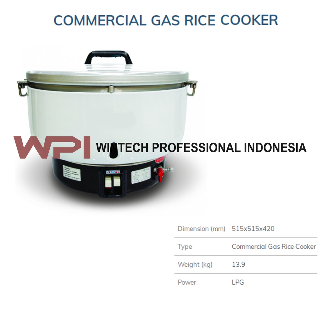 Jual Wintech GRC-10L Gas Rice Cooker 10 Liter - Penanak Nasi Pakai Gas Low Pressure Kapasitas 8 ...