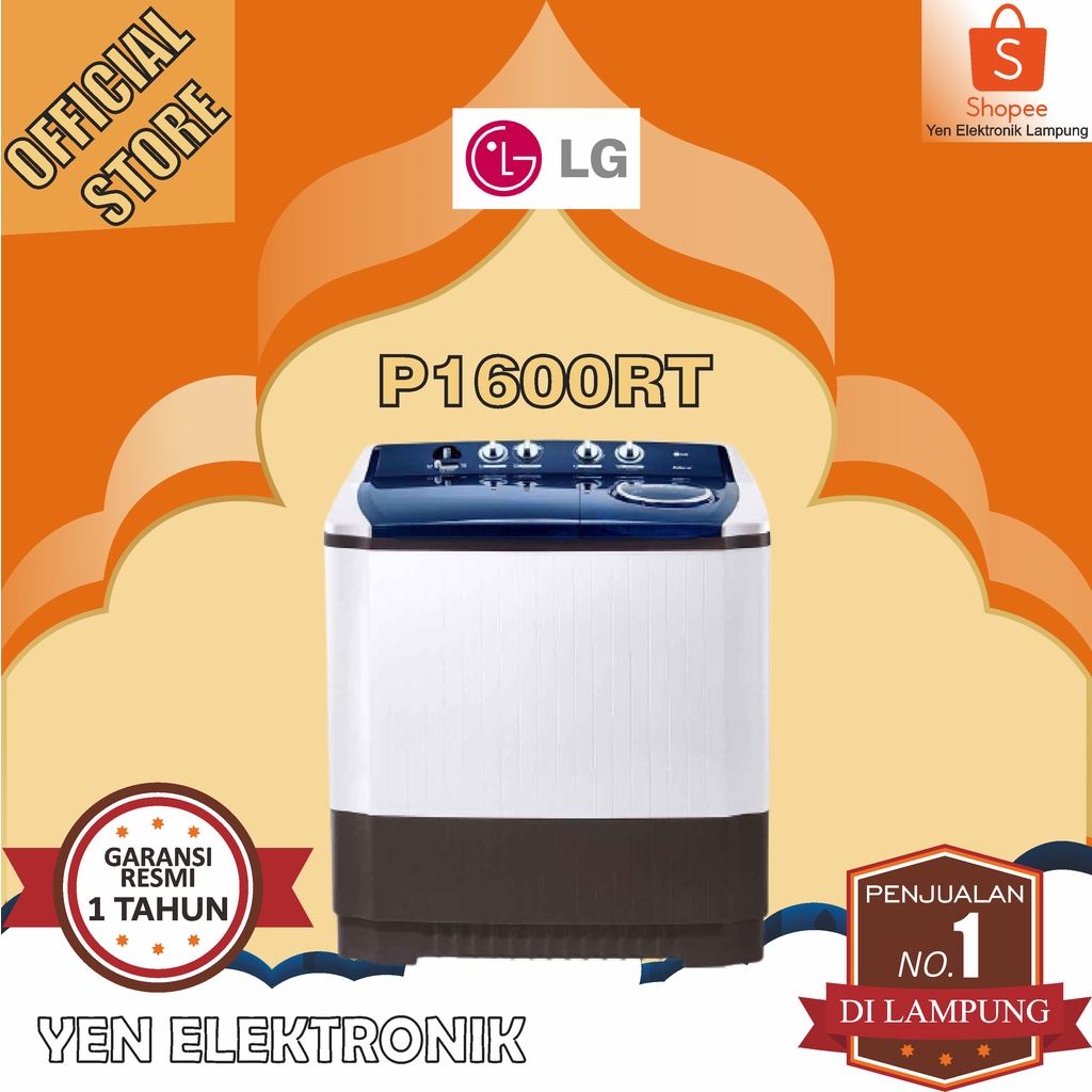 Jual Mesin Cuci LG P1600 R Mesin Cuci 2 Tabung 16kg Roller Jet Pulsator Garansi Resmi LG 1 Tahun ...
