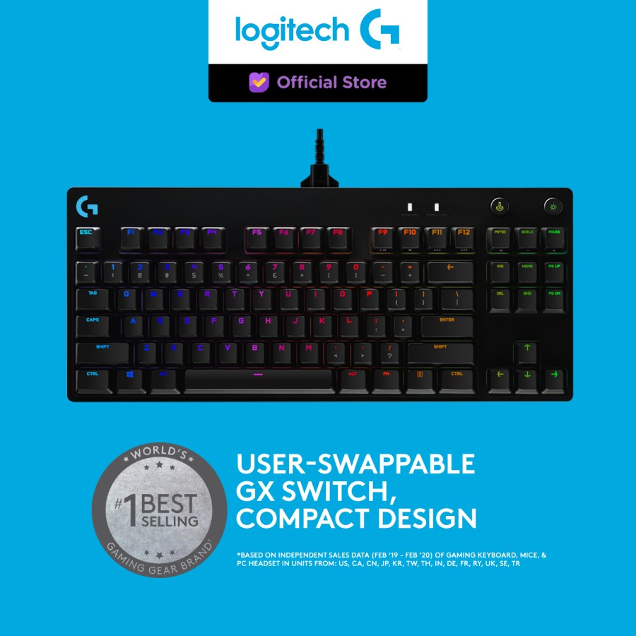Jual Logitech Keyboard Gaming Pro X TKL Mechanical RGB for E-Sports ...