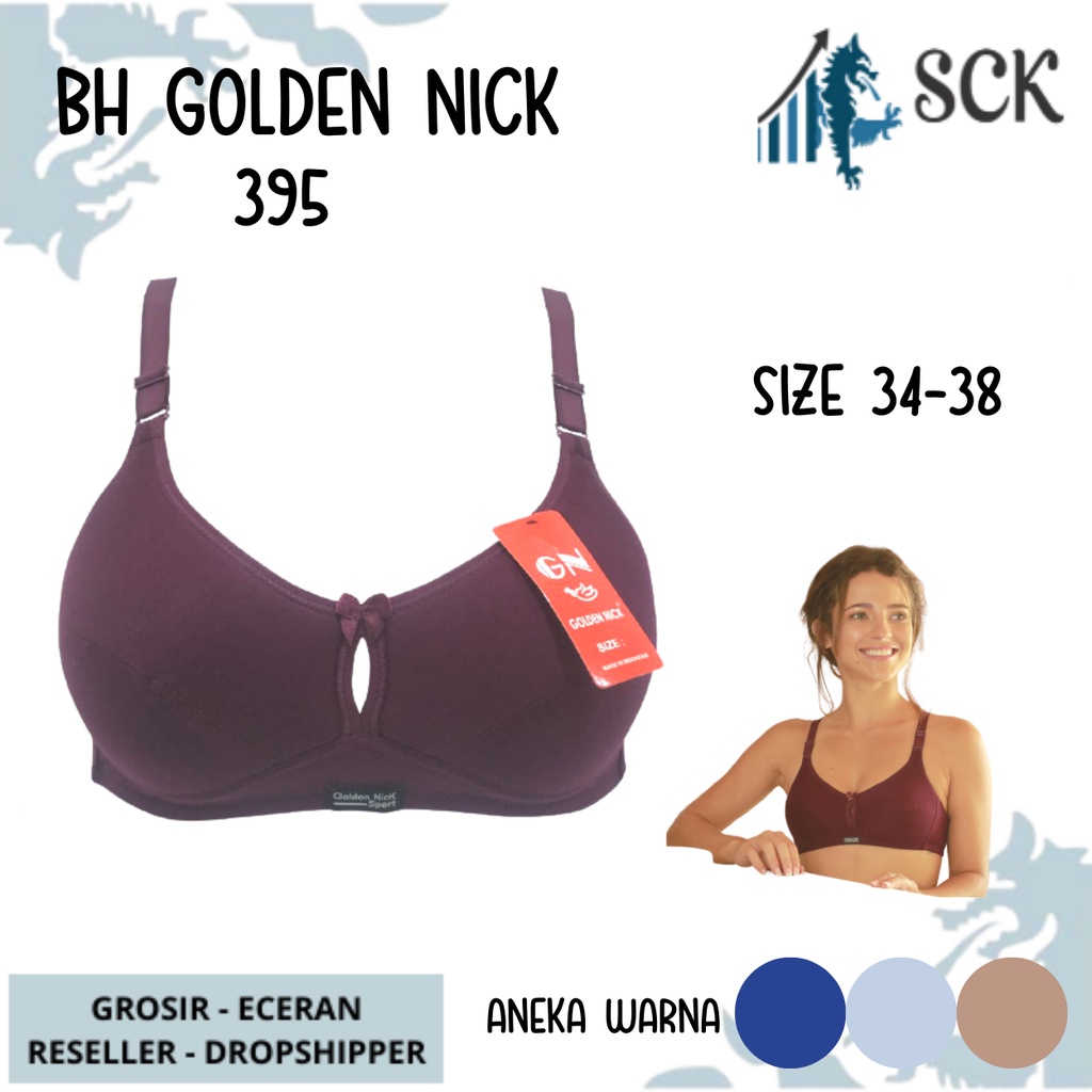 Jual BH GOLDEN NICK 395 / BH Katun Busa Tipis Tanpa Kawat K395 Pakaian Dalam Wanita - sckmenwear ...