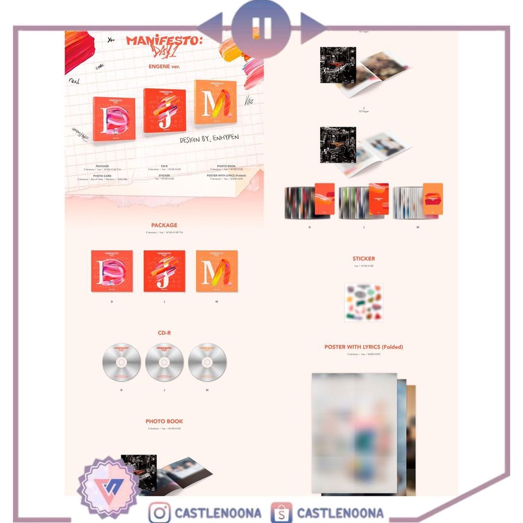 Jual [PREORDER] ENHYPEN MANIFESTO : DAY 1 (ENGENE ver.) | Shopee Indonesia