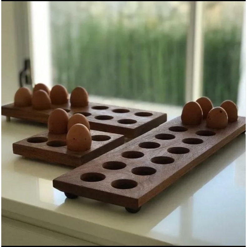 Jual Tempat Telur Kayu Reddish Clay Dark | Shopee Indonesia