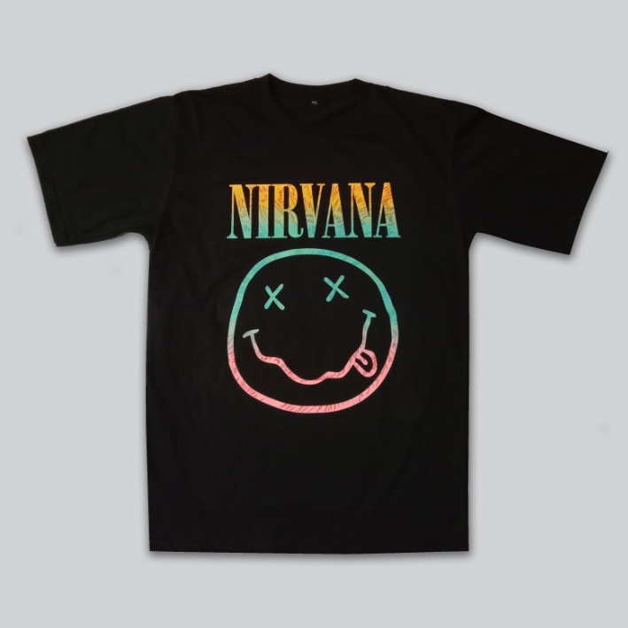 Jual Kaos band nirvana smiley face logo rainbow Rock Legend t shirt ... Jual Kaos band nirvana smiley face logo rainbow Rock Legend t shirt ...