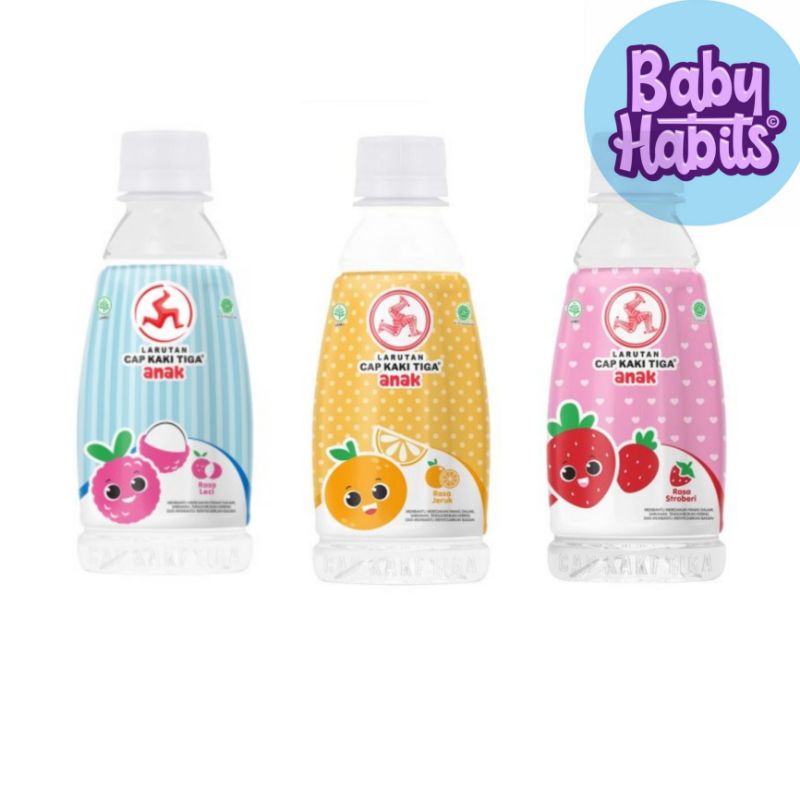Jual Cap Kaki Tiga Anak Rasa Jeruk strawberry Leci 250ml | Shopee Indonesia