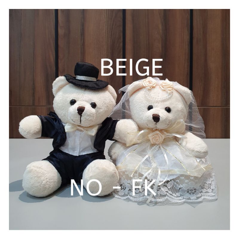 Jual Boneka Teddy Bear Wedding Pengantin couple pasangan boneka beruang ...
