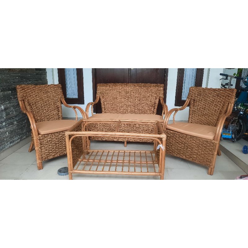 Jual KURSI ROTAN EKSPOR BONUS BANTALAN DUDUK FULL SET/ KURSI ROTAN ASLI ...