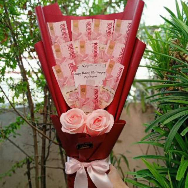 Jual Small Standing Money Bouquet / Bunga Bucket Buket Uang Asli ...