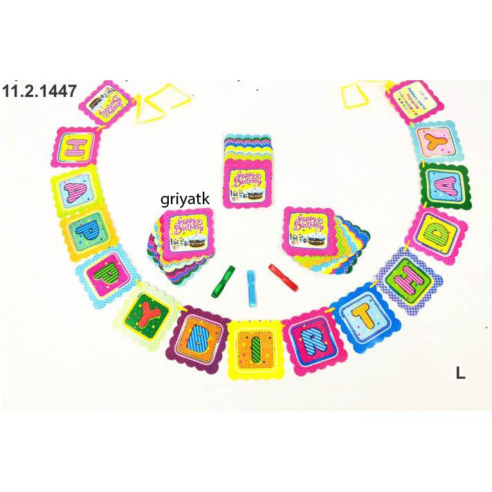 Jual Banner HBD Bunting Flag Tulisan Happy Birthday HBD garland Tulisan ...