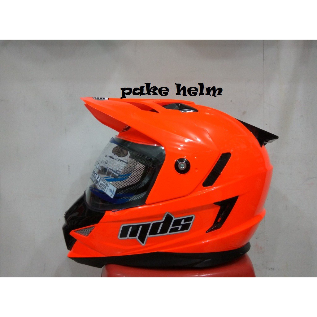 Jual HELM MDS SUPER PRO SUPERPRO SOLID RED FLUO SUPER MOTO SUPERMOTO ...