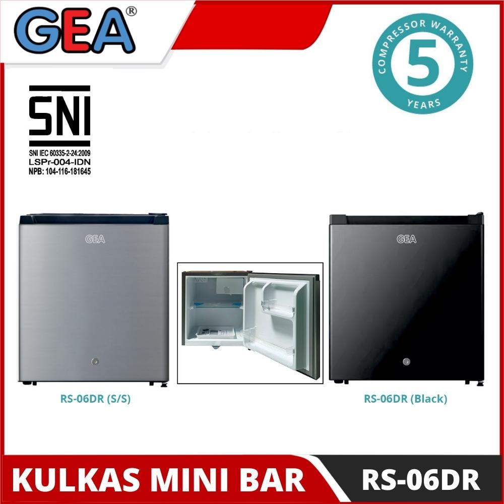 Jual KULKAS MINI BAR GEA RS-06DR KULKAS PORTABLE HITAM / SILVER KECIL ...