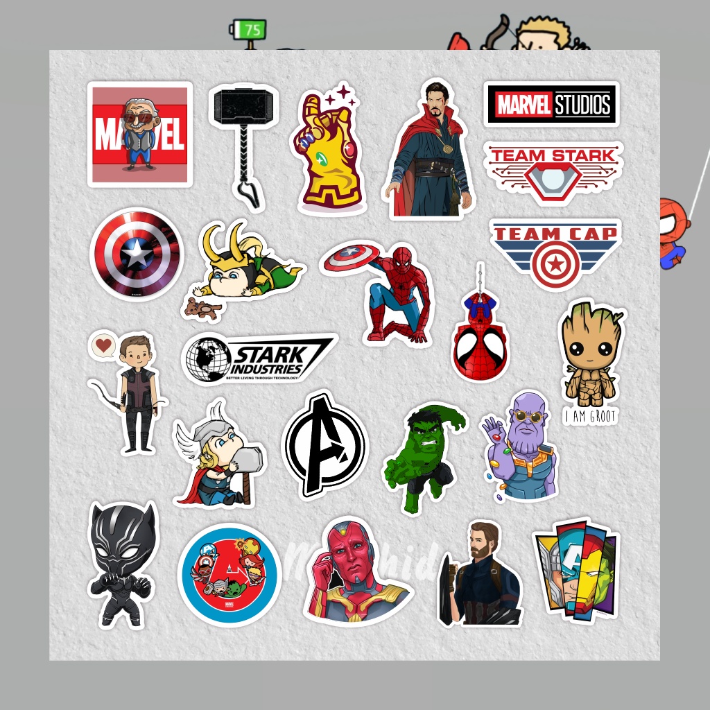 Jual STIKER CASE HP laptop stiker aesthetic marvel pack / stiker tumblr ...