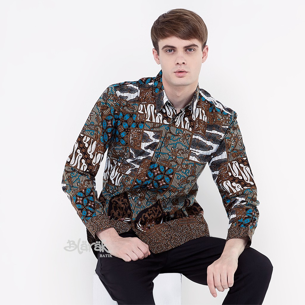 Jual BLARAK - Baju Batik Pria Mega Mendung Abu Abu | Shopee Indonesia