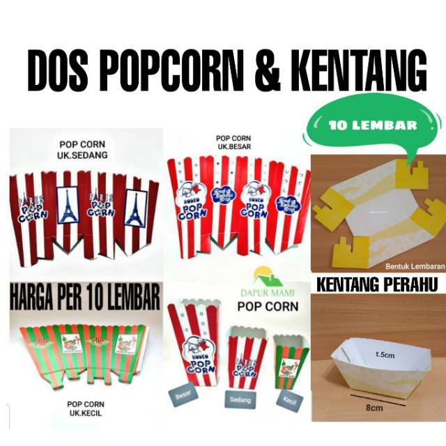 Jual DAPURMAMI 10 BIJI BOX dos tempat POPCORN KOTAK KENTANG Indonesia ...