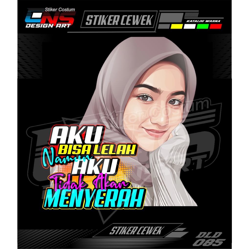 Jual Stiker Cewek Hijab Jumbo 1Meter Sticker decal mobil motor Sticker ...