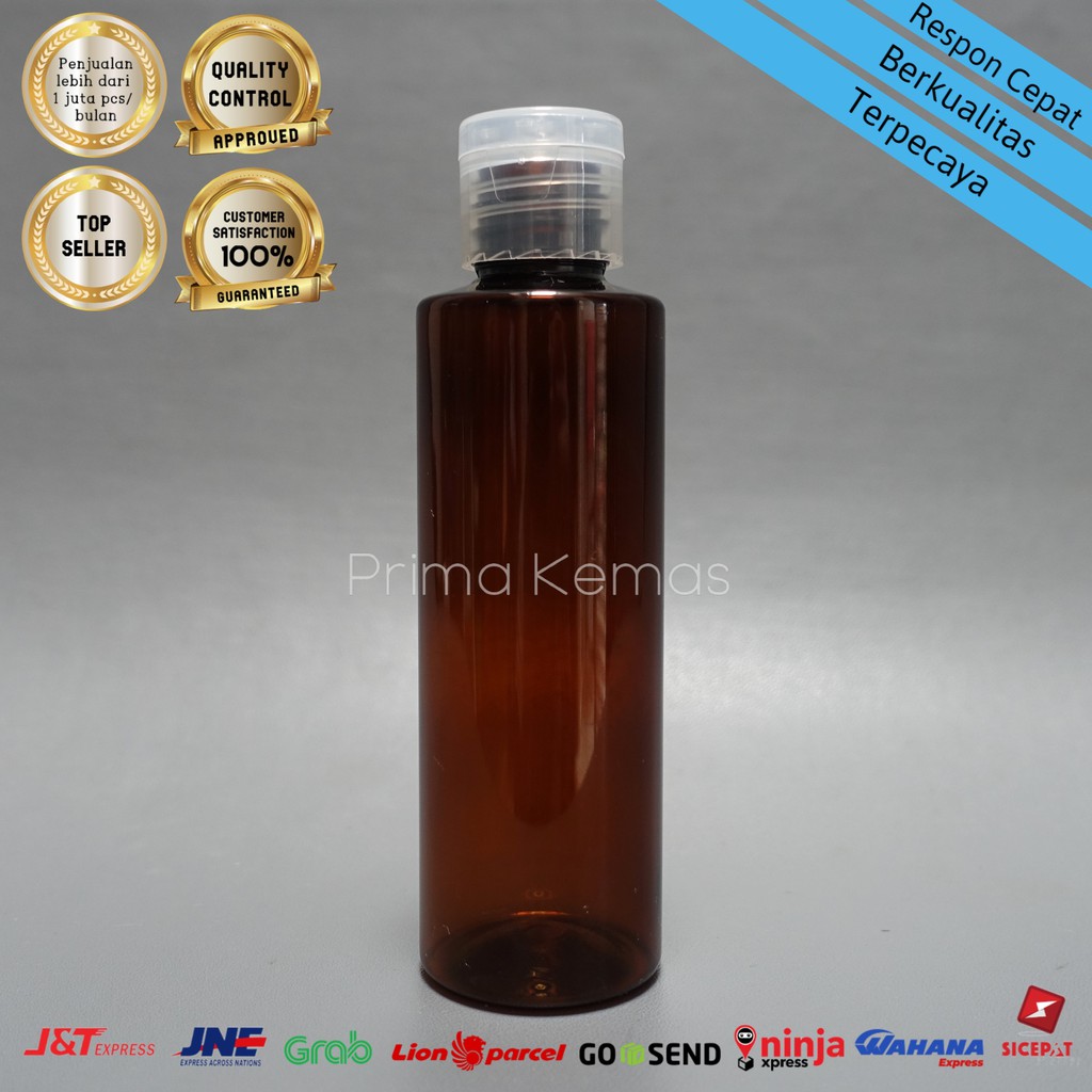 Jual Botol Fliptop 60 ml - botol kosmetik 60 ml - botol skincare Pet Tub 60 ml Coklat Fliptop ...