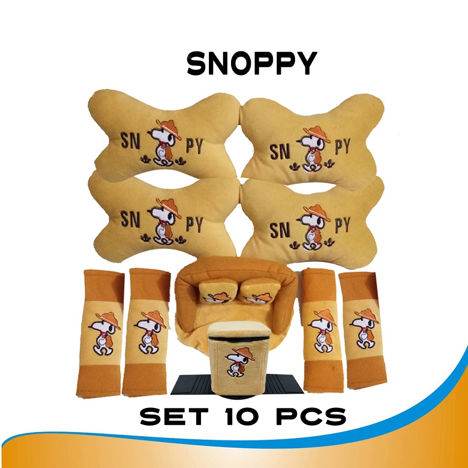 Jual BANTAL MOBIL SNOOPY SET 10 PCS | Shopee Indonesia