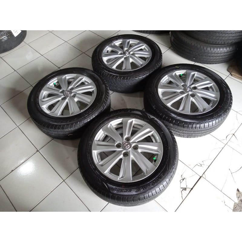 Jual velg bekas Yaris Ring 15+ban Dunlop 185/60/R15 pcd 4x100 lebar 5,5 ET 45 Agya Ayla Sigra ...