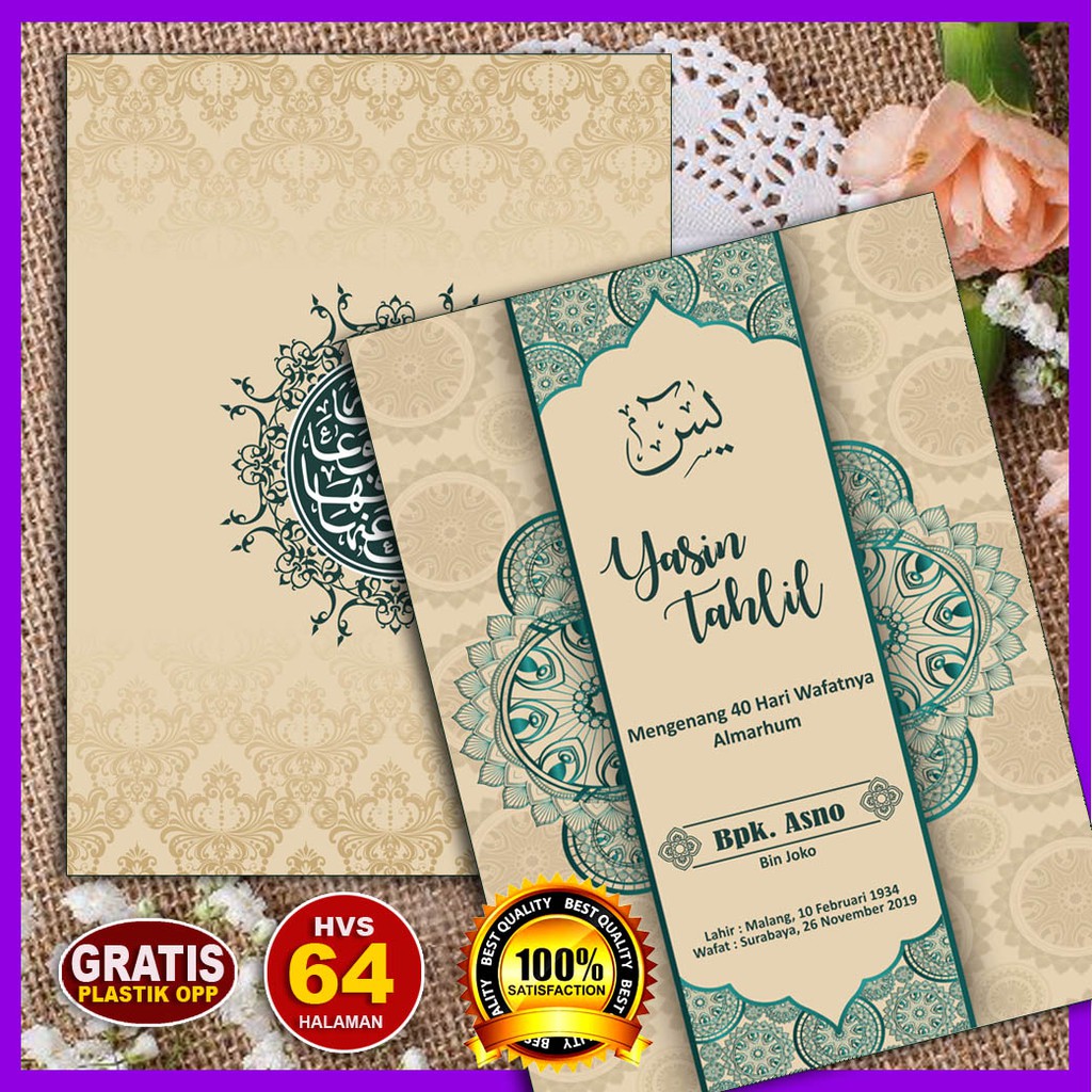 Jual buku yasin 64 , Yasin custom, yasin, buku yasin custom, buku yasin ...