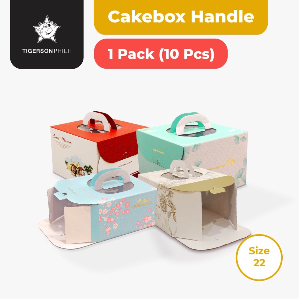 Jual Cake Box/packaging kue/kotak kue/kemasan kue handle uk 22 cm ...